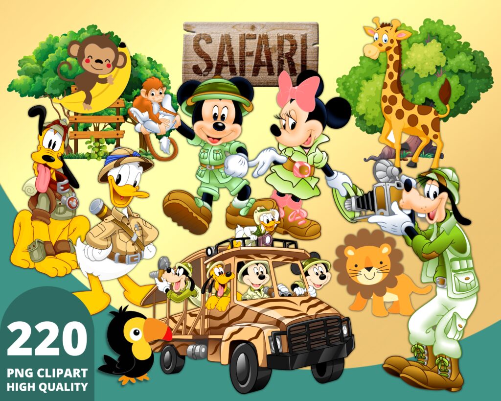 Mickey Safari Clipart PNG – CartoonPng