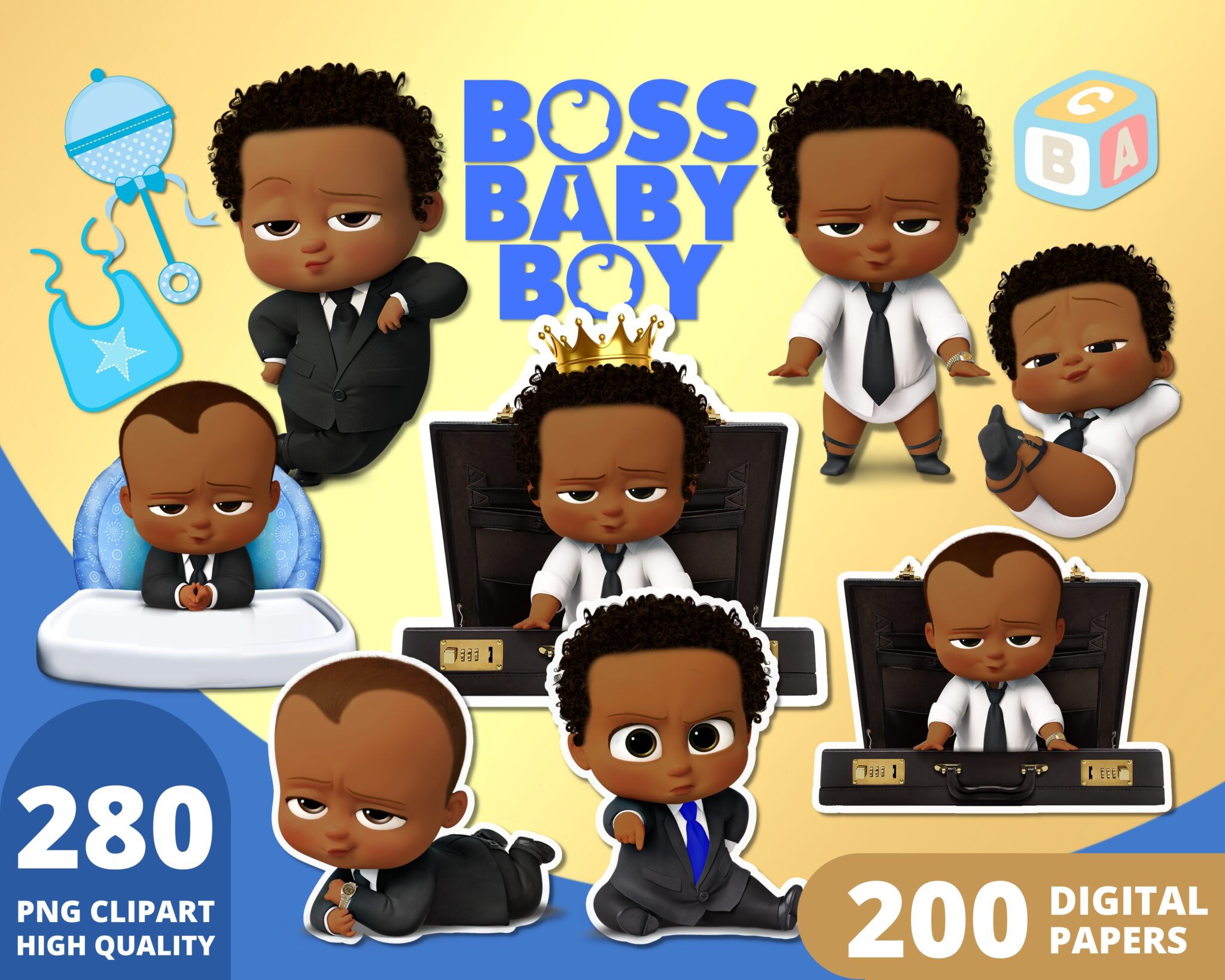 Afro Boss Baby Clipart PNG – CartoonPng