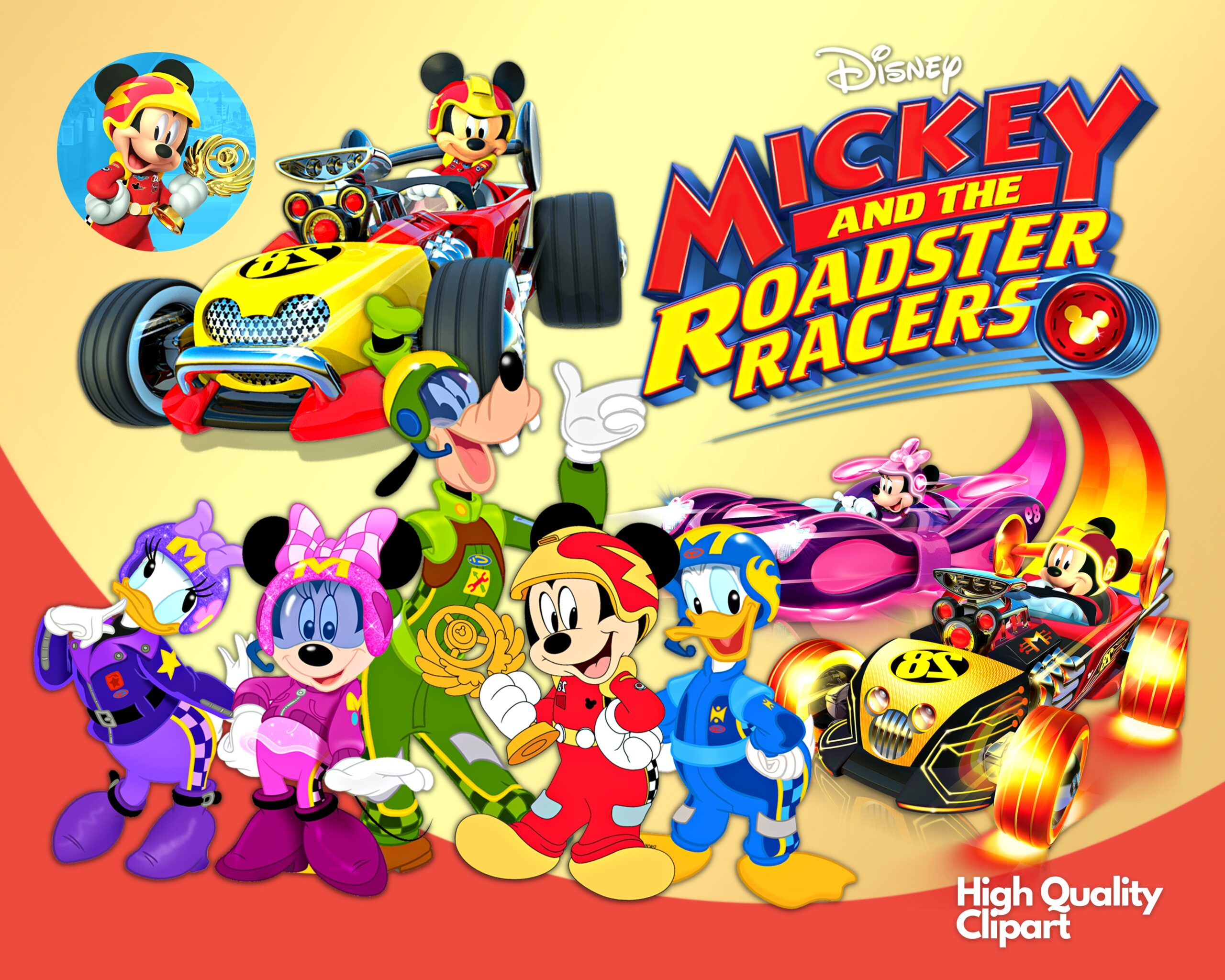 Mickey and Roadster Racers Clipart PNG – CartoonPng