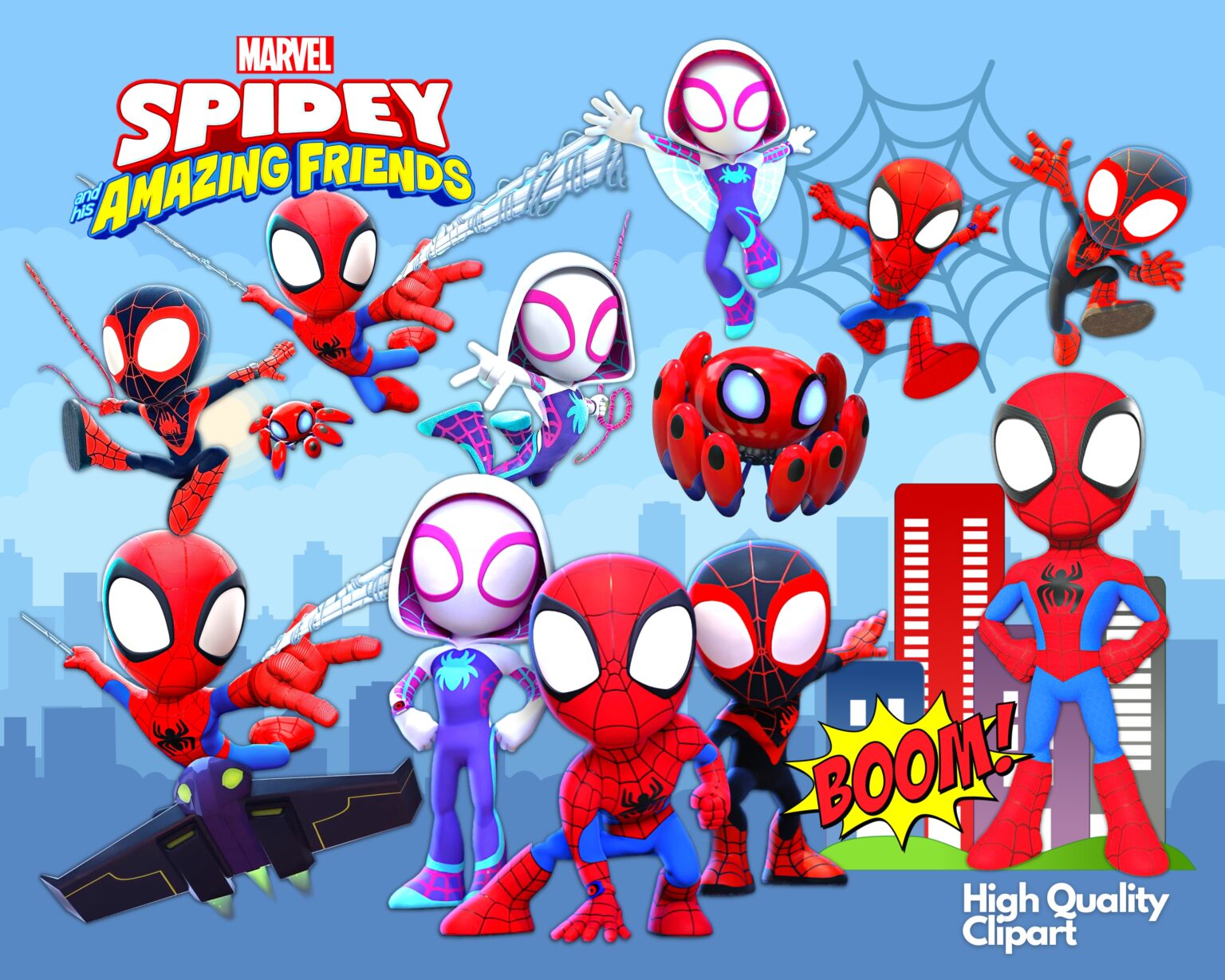 Spidey and his Amazing Friends Clipart PNG – CartoonPng