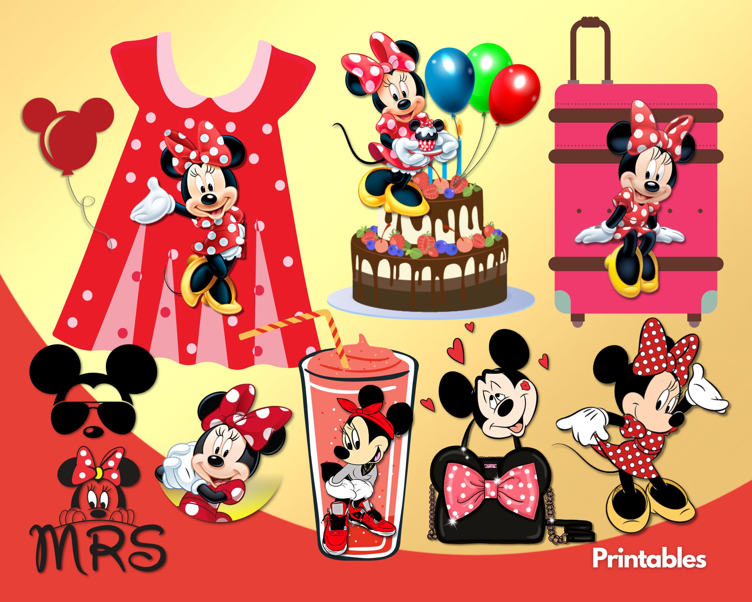 Minnie Mouse Red Clipart PNG - CartoonPng