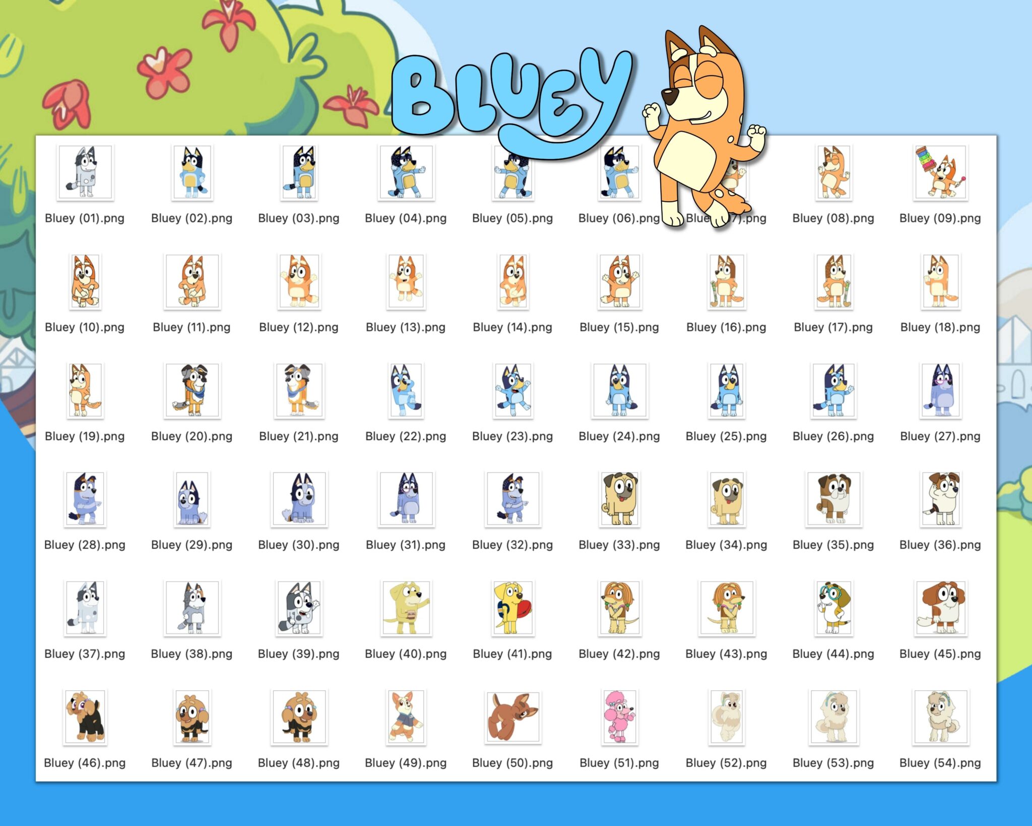 Bluey Clipart PNG – CartoonPng