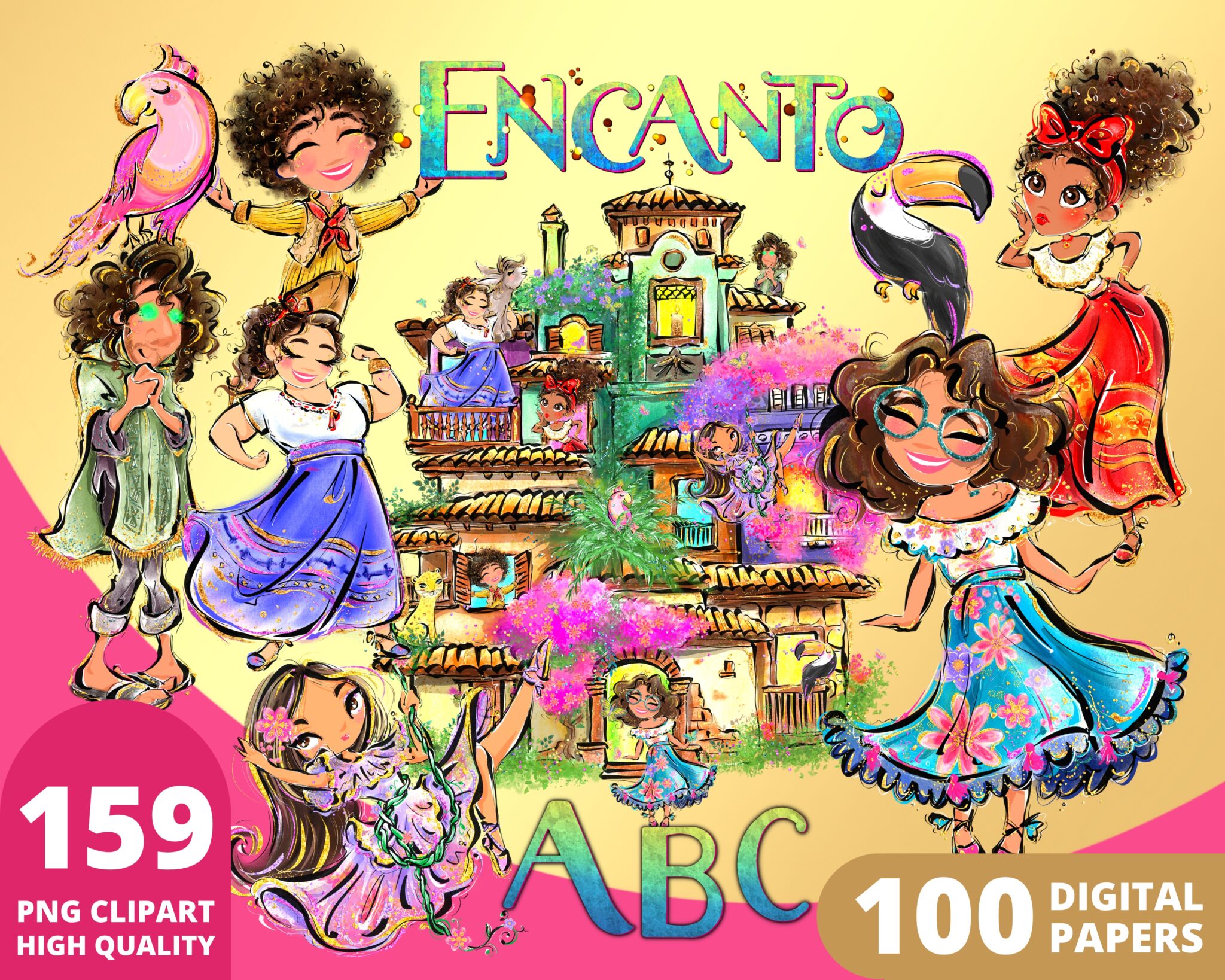 Encanto Watercolor Clipart PNG – CartoonPng