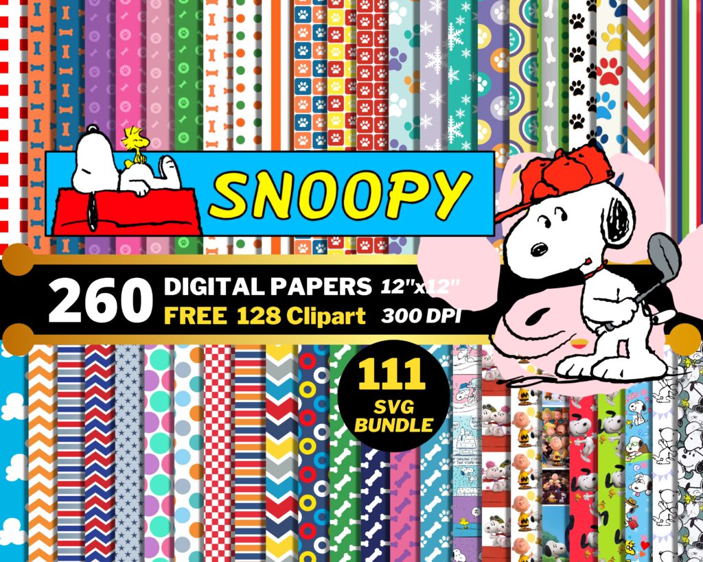 Snoopy Peanuts Digital Papers – CartoonPng